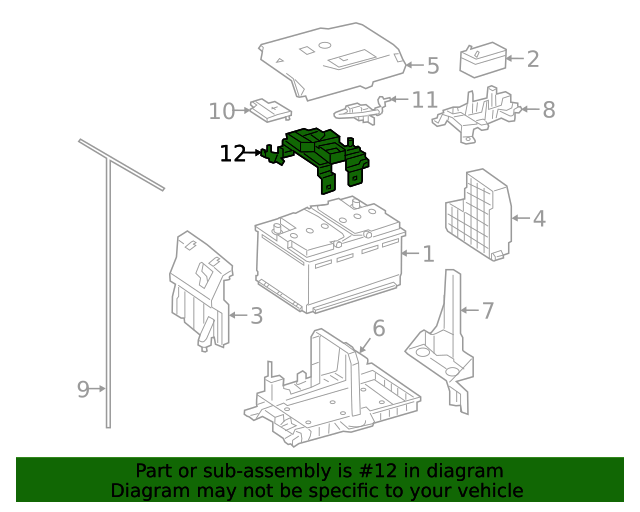 247-906-75-02 - Battery Hold Down Frame 2019 Mercedes-Benz A 220 ...