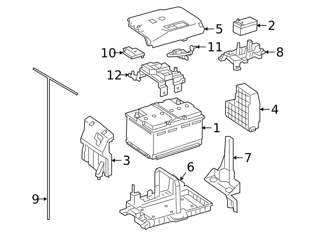 177-620-34-00 - Battery Tray Upper Bracket 2019-2023 Mercedes-Benz ...