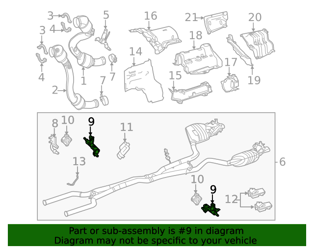 213-492-26-00 - Muffler & Pipe Bracket - 2018-2021 Mercedes-Benz ...