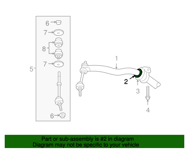 2006-2017 Mopar Suspension Stabilizer Bar Bushing 52013793AA ...