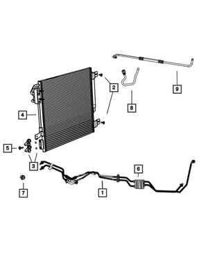 55056635aa - Condenser And Auxiliary Toc Cooler 2007-2011 Jeep Wrangler ...