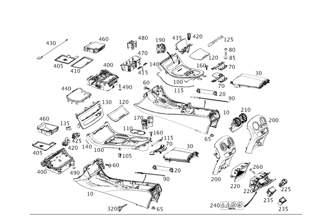 213-680-96-06 - Cover, Stowage Tray 2018-2023 Mercedes-Benz E63 AMG S ...