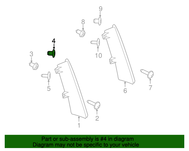 Genuine OEM Ford Part - Combo Lamp Assembly Lower Retainer W708894-S300 ...