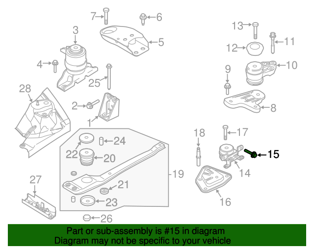 2001-2013 Ford Front Mount Bolt -W500032-S437 | TascaParts.com