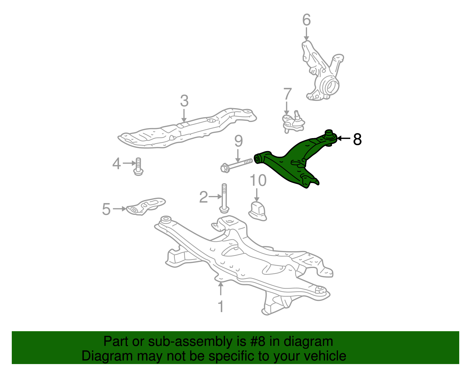 2003-2008 Toyota Control Arm 48069-02021 | Toyota Parts Center
