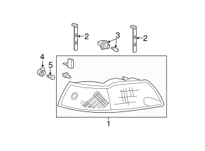Ford XR3Z-13N020-AA - Headlamp Assembly Retainer Bracket - 1999-2004 ...