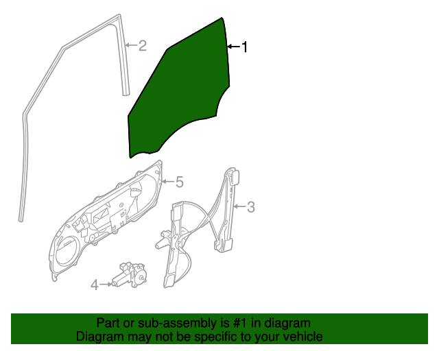 2012-2017 Land Rover Range Rover Evoque Door Glass LR044532 ...