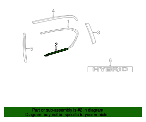 75730-76010 - Door Belt Molding 2011-2017 Lexus CT200h ...