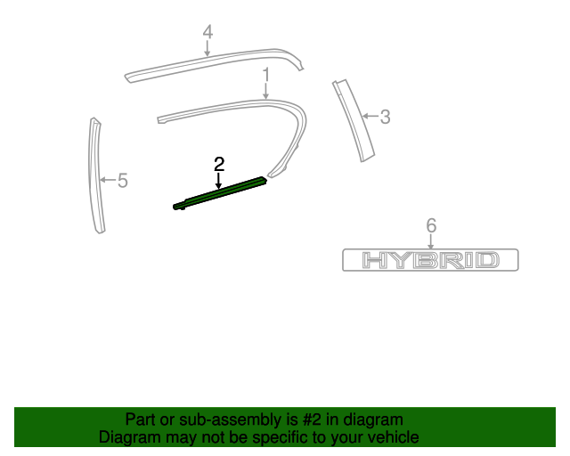 2011-2017 Lexus CT200h Belt Molding 75730-76010 | OEM Parts Online