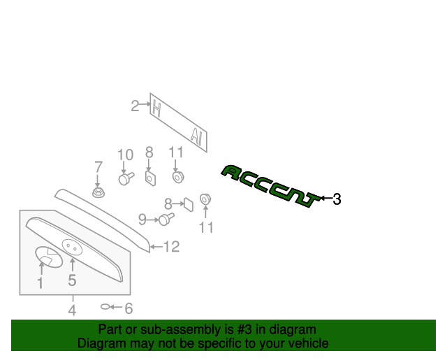 2006-2011 Hyundai Accent Nameplate 86311-1E000 | OEM Parts Online