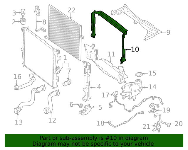 205-505-00-30 - Radiator Support Baffle 2015-2023 Mercedes-Benz ...