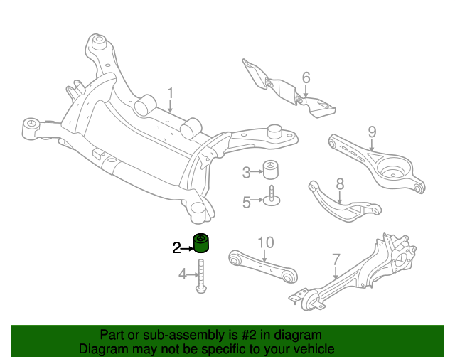 2007-2018 Volvo Suspension Cross-Member Front Bushing 31277272 | OEM ...