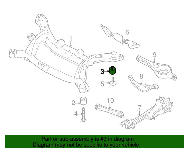 2007-2018 Volvo Suspension Cross-Member Rear Bushing 31277273 ...