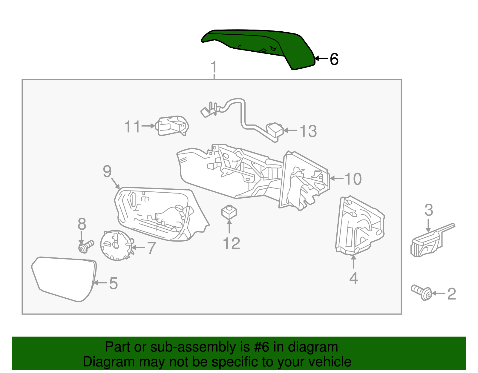 2018-2024 GM Primed Passenger Side Door Mirror Housing Upper Cover ...