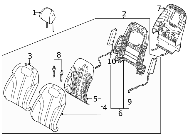 2021-2024 Genesis GV80 Seat Back Cover 88360-T6010-DUK | QuirkParts