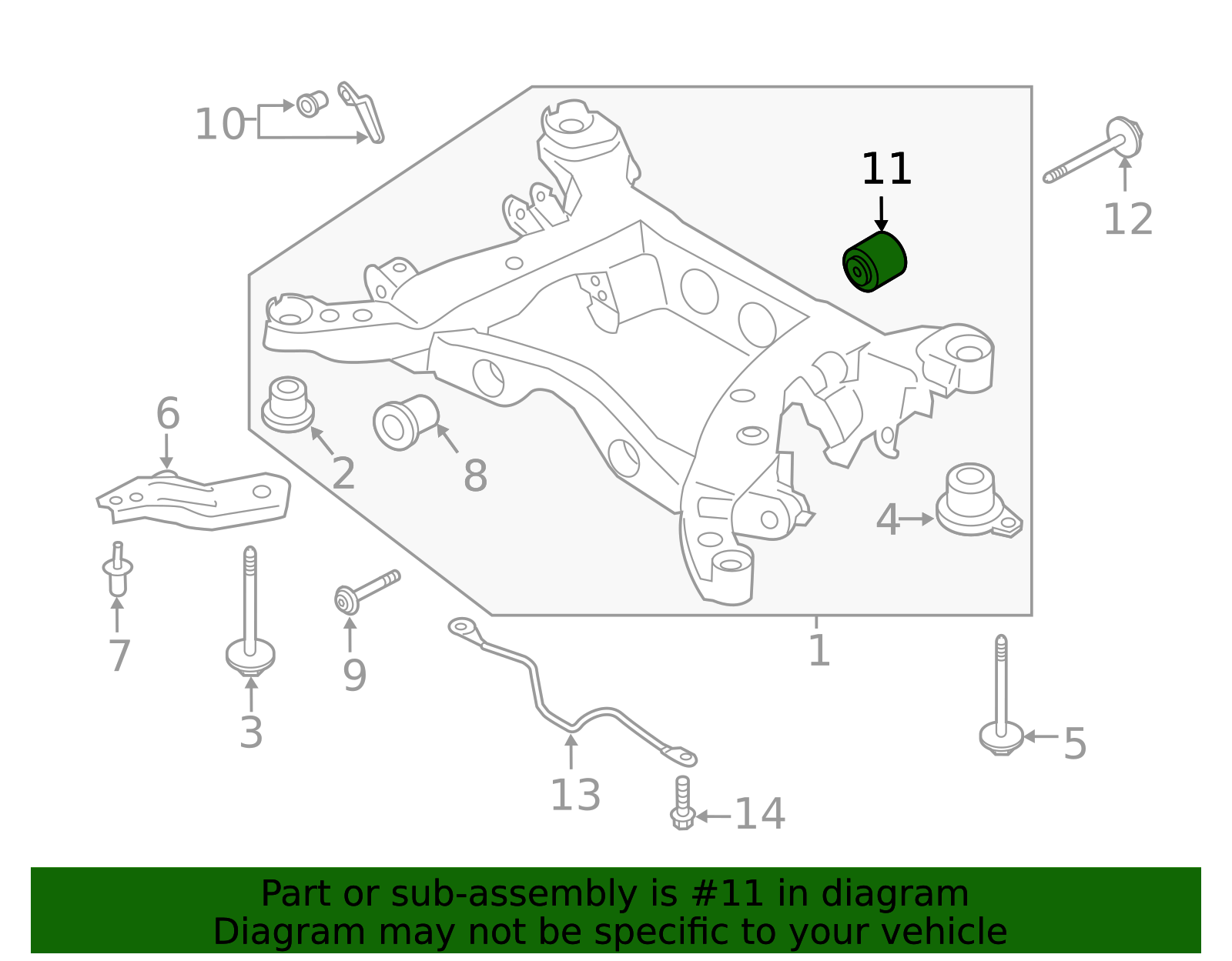Genuine OEM Ford Part - Suspension Cross-Member Front Bushing K2GZ ...