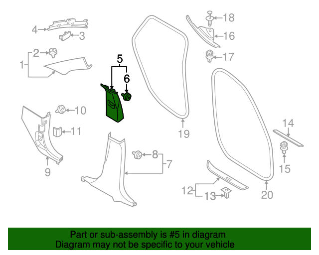 Genuine BMW 51-43-2-990-522 | Upper Center Pillar Trim | FREE Shipping ...