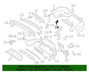 253-885-73-02 - Bumper Cover Bracket 2018-2019 Mercedes-Benz ...