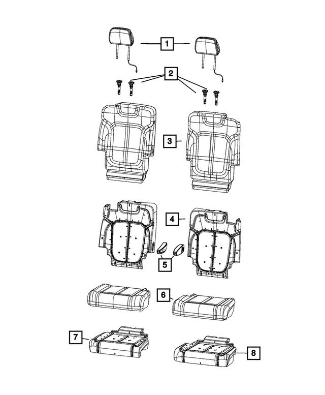 2021-2023 Jeep Grand Cherokee L Seat Back Foam, Left 68458848AC | Mopar ...