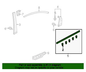 72910-TR0-A01 - Belt Molding 2012-2015 Honda Civic | Honda Parts Online