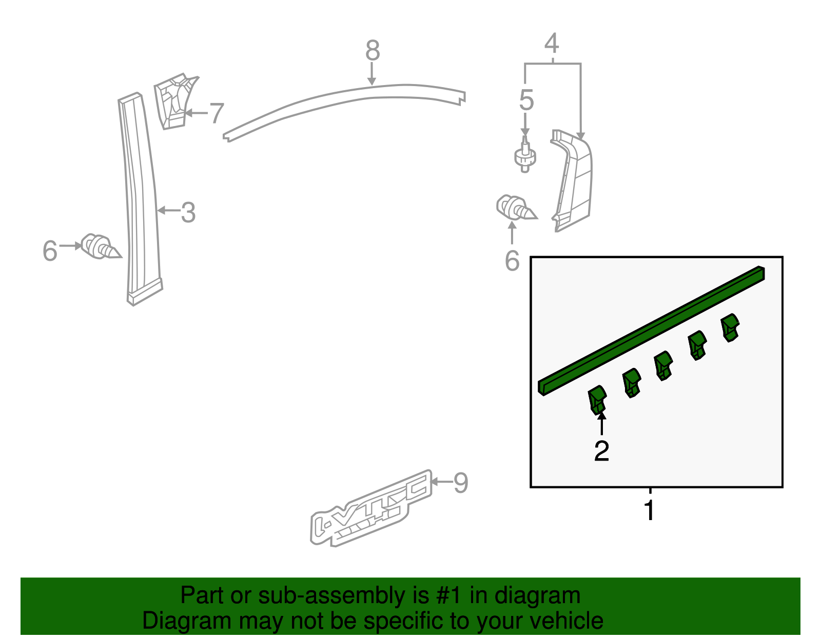 OEM 2012-2015 Honda Civic Belt Molding 72910-TR0-A01 | Honda Automotive ...