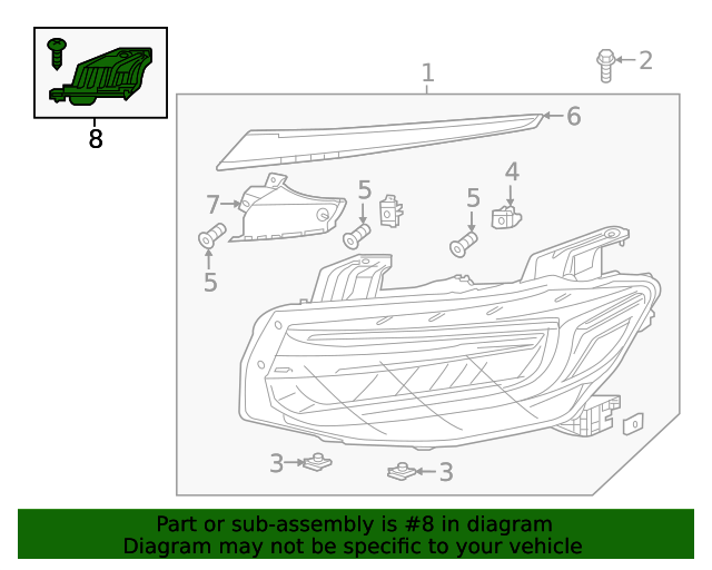 06150-TXM-A01 - Bracket Kit, L Headlight Mounting - 2019-2021 Honda ...