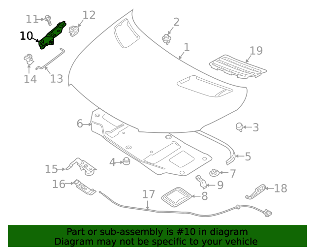 9108803100 - Hood Hinge 2019-2023 Mercedes-Benz | Mercedes-Benz USA Parts