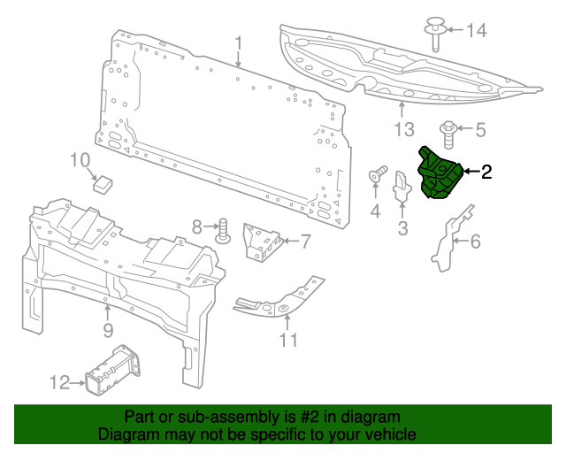 2015-2017 Chrysler 200 Upper Bracket 68376675AA | TascaParts.com