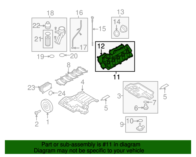 2007-2011 Audi Valve Cover 07L-103-471-Q | Audi USA Parts