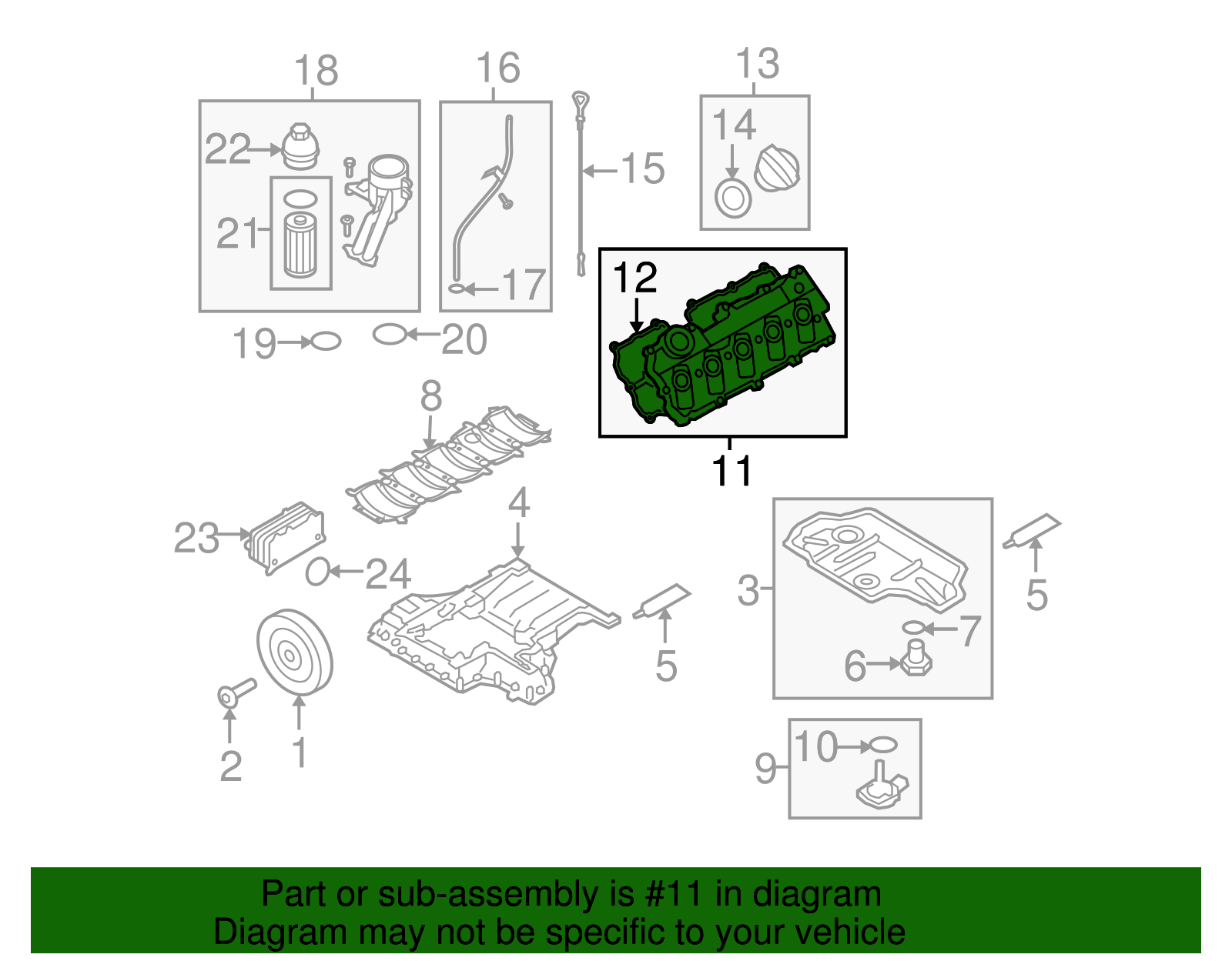 2007-2011 Audi Valve Cover 07L-103-471-Q | Audi USA Parts