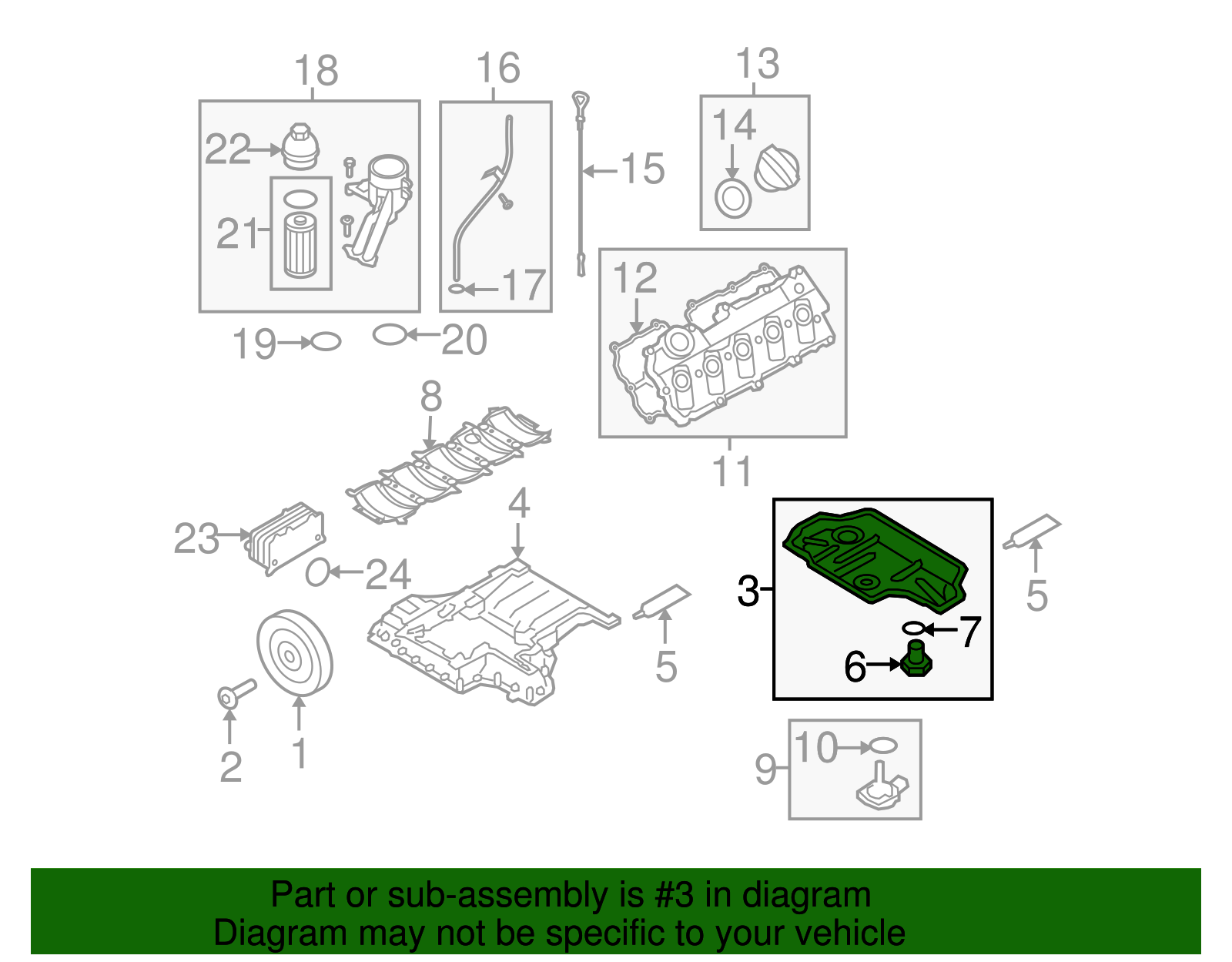 2007-2011 Audi Oil Pan 07L-103-602-J | Audi USA Parts