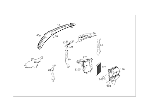 Water Deflector with Intake Bowl for 2013 Mercedes-Benz GL 450 ...