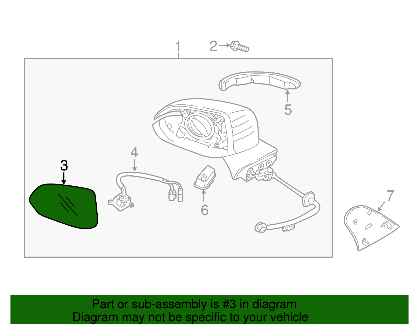 2017-2019 Genesis G90 Mirror Glass 87621-D2500 | Hyundai Wholesale Direct