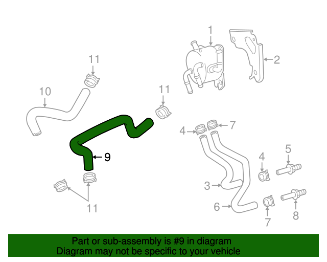 16267-0P010 - By-Pass Hose - 2012-2018 Toyota | OEM Genuine Toyota Parts