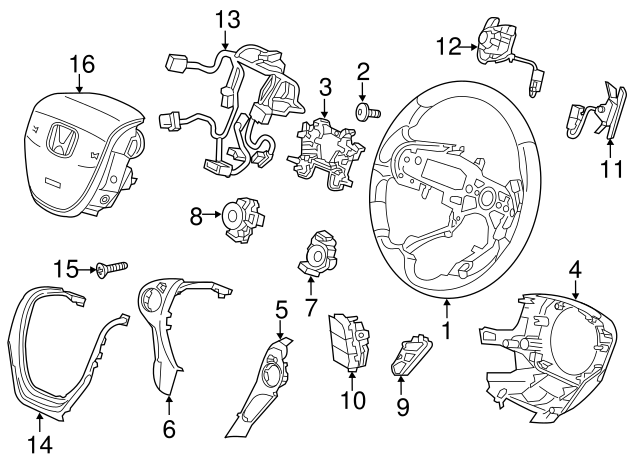 78501-TG7-A14ZA - Wheel Strg *NH900L* - Honda Car Parts Direct