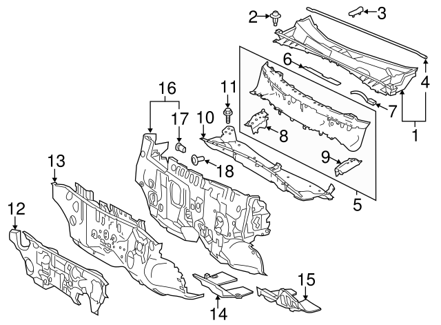 53866-0E060 - Cowl Grille Seal - 2014-2019 Toyota Highlander | OEM ...