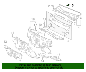 53866-0E060 - Cowl Grille Seal - 2014-2019 Toyota Highlander | OEM ...