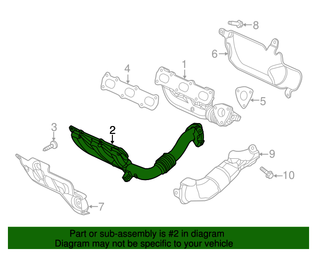 2014-2019 Mopar Exhaust Manifold - Driver's Side (LH) 68483337AA ...