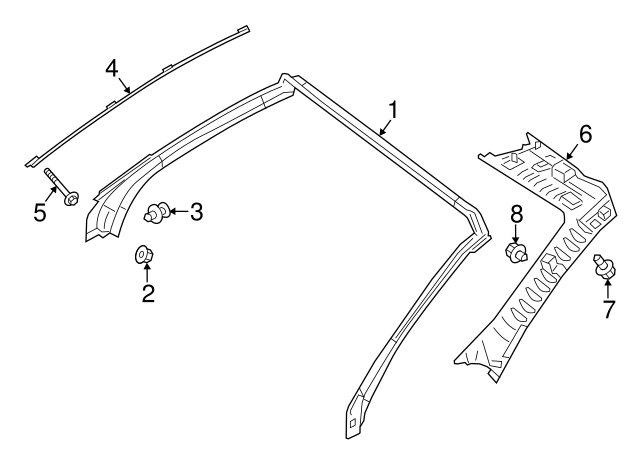 231-720-00-78 - Windshield Frame Weatherstrip Seal 2013-2020 Mercedes ...