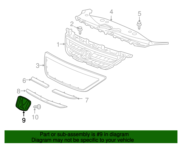 2005-2010 Honda Emblem 75700-SVA-A01 | Honda Car Parts Direct