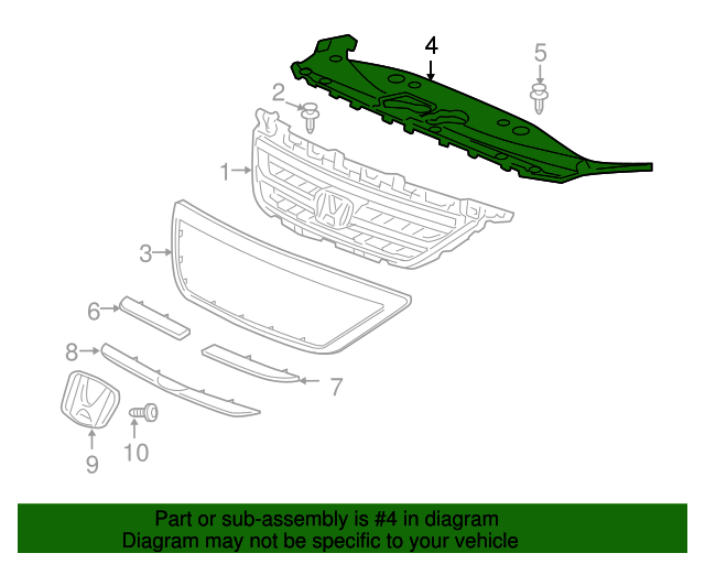2005-2007 Honda Odyssey Cover, Front Grille 71125-SHJ-A00 | Hendrick ...