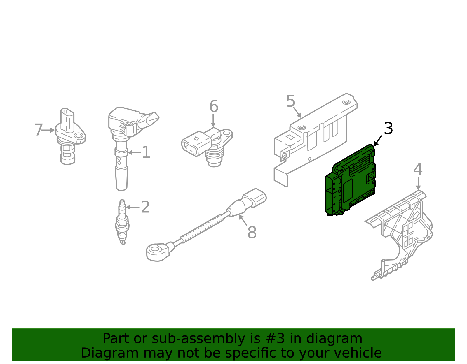2018-2021 Volkswagen Engine Control Module (ECM) 03H-906-026-J-3CN ...