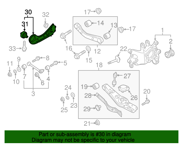 55270-H3000 - Arm Assembly Rear Trailing Arm Left-hand - 2016-2018 ...