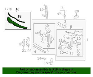 53292-60140 - Radiator Support Access Cover 2016-2021 Toyota Land ...
