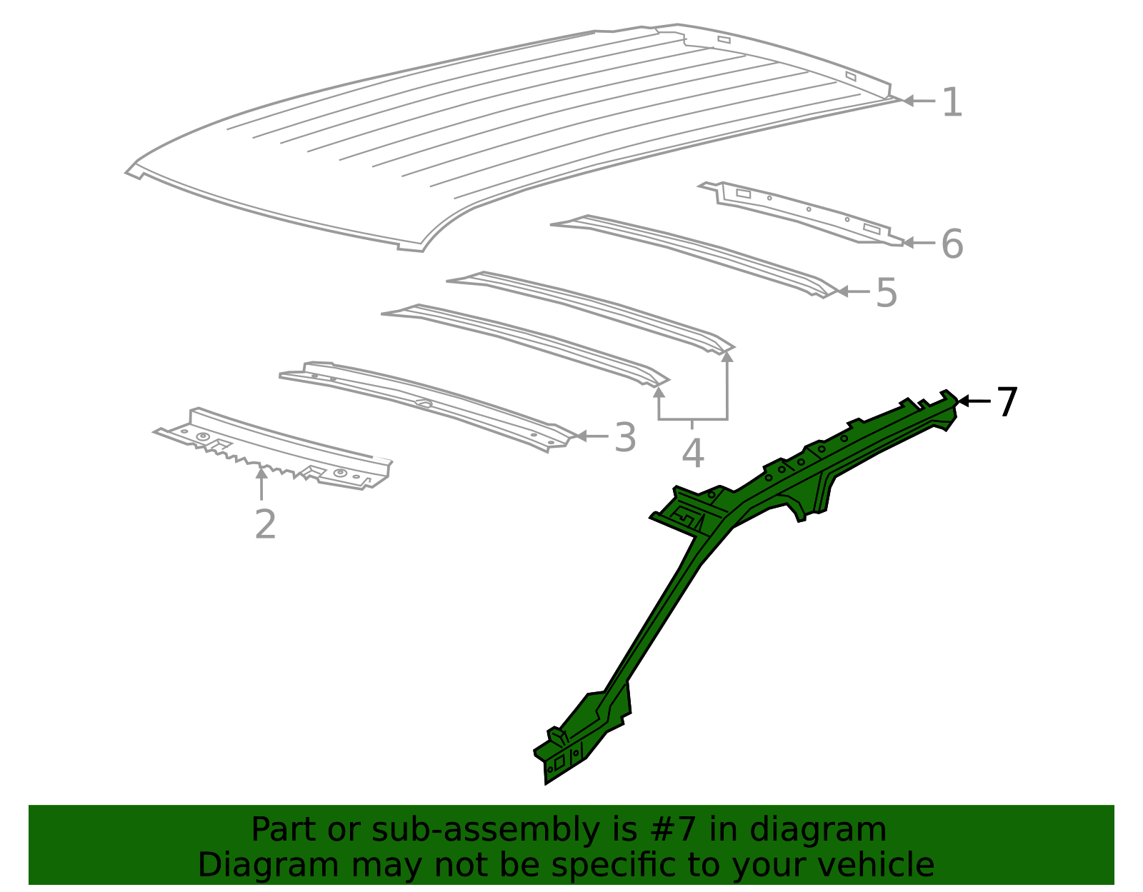 LB5Z-7851187-A - Roof Rail 2020-2025 Ford | Big 3 Auto Parts