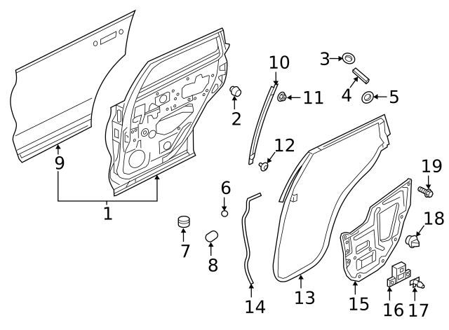 2019-2020 Infiniti QX50 Seal 82839-5NA1A | INFINITI Parts & Accessories ...