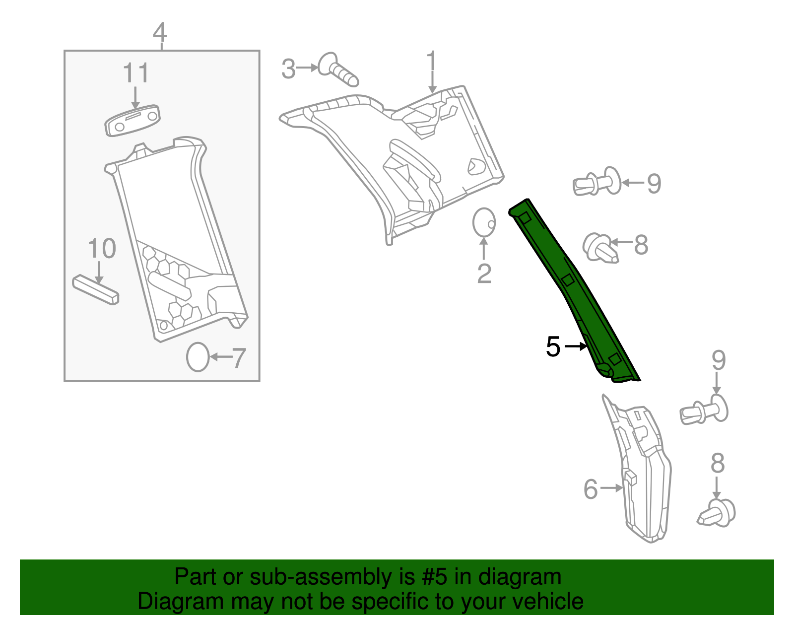 2013-2019 Mercedes-Benz Pillar Trim 166-690-04-64 | Retail Performance ...