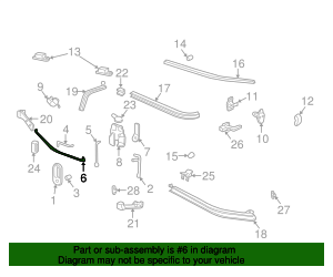 1996-2010 GM Rear Side Door Latch Rod 15838633 GM | GMPartsDirect.com