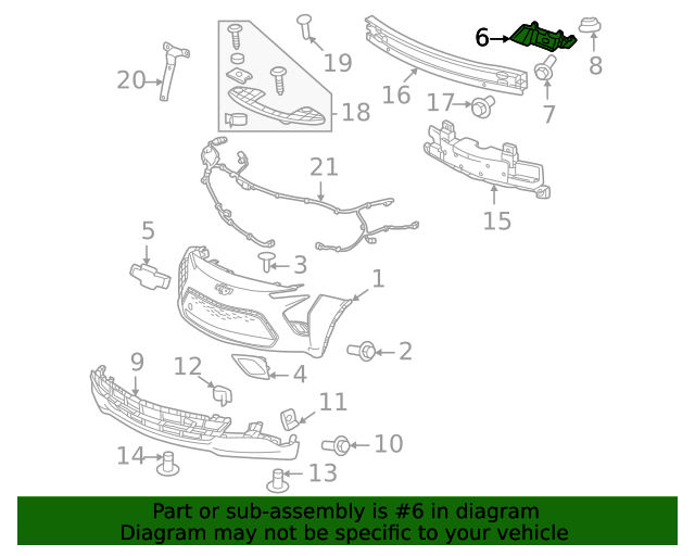 2022-2023 Chevrolet Bolt EV Passenger Side Front Bumper Fascia Guide ...