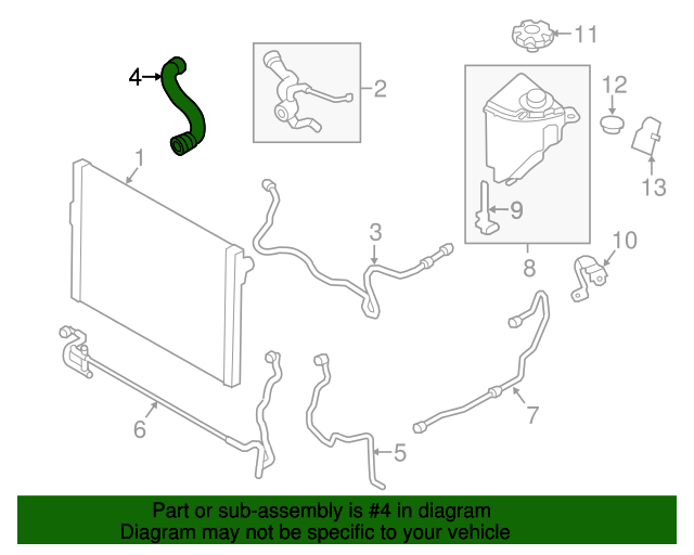 17-12-7-605-640 - Radiator Coolant Hose - 2012-2019 BMW | Buy BMW Parts Now